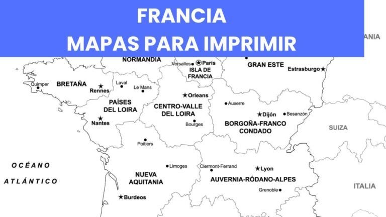 Mapas descargables de Francia - Imprime para tus trabajos