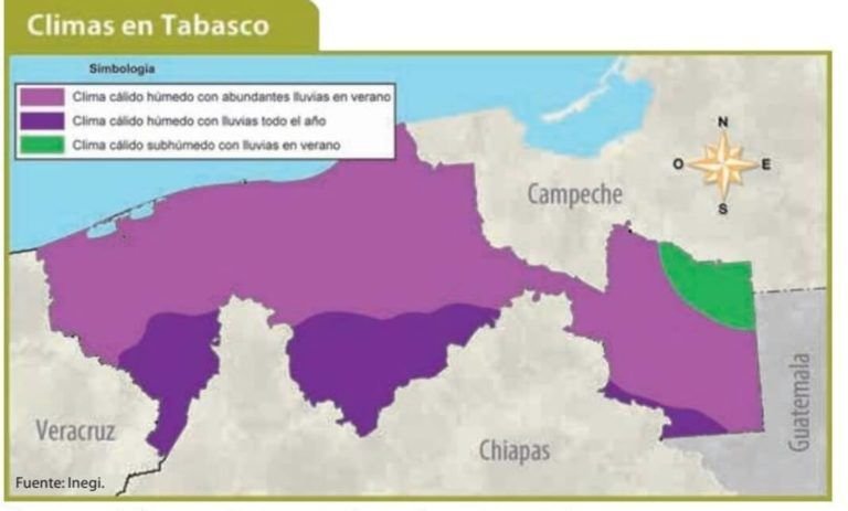 Mapa de Tabasco a colores con nombres - Mapas de México para descargar